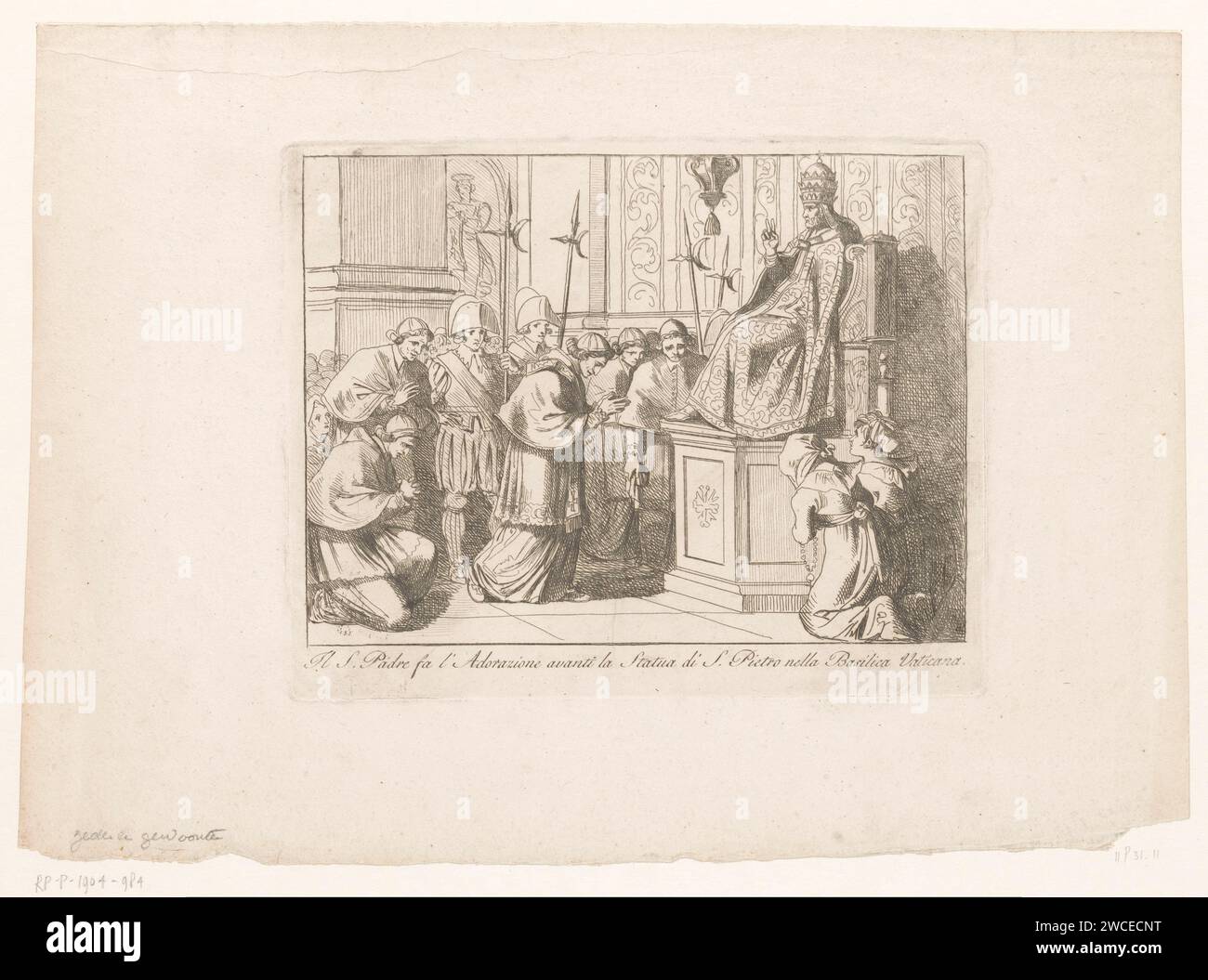 Pope by Petrus statue, Anonymous, 1800 - 1849 print A pope and others ...