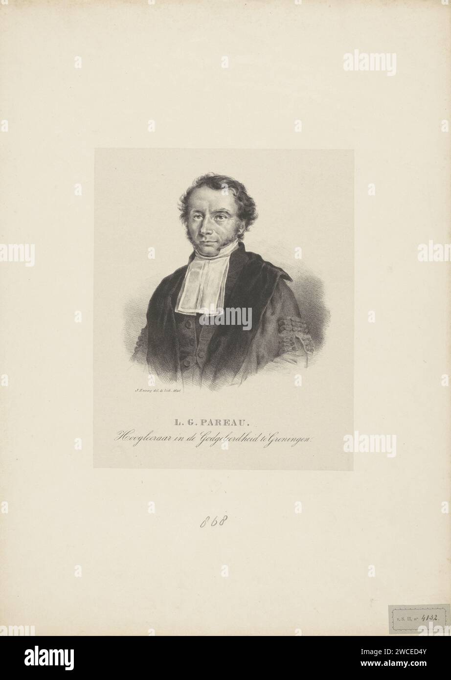 Portrait of Louis Gerlach Pareau, Jan Ensing, 1829 - 1866 print The ...