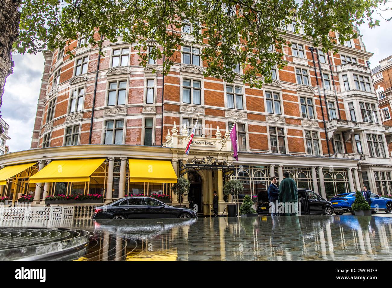 London, UK- August 6, 2023: Connaught Hotel five star luxury hotel in ...