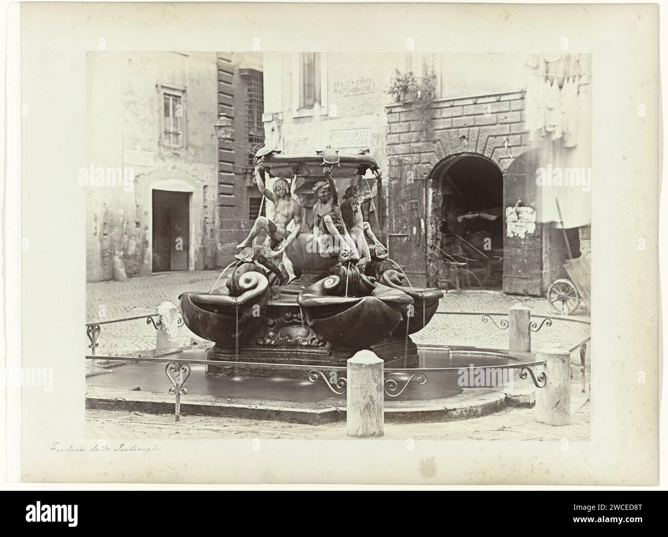 Turtle fountain on Piazza Mattei in Rome, Italy, Anonymous, 1851 - 1900 ...