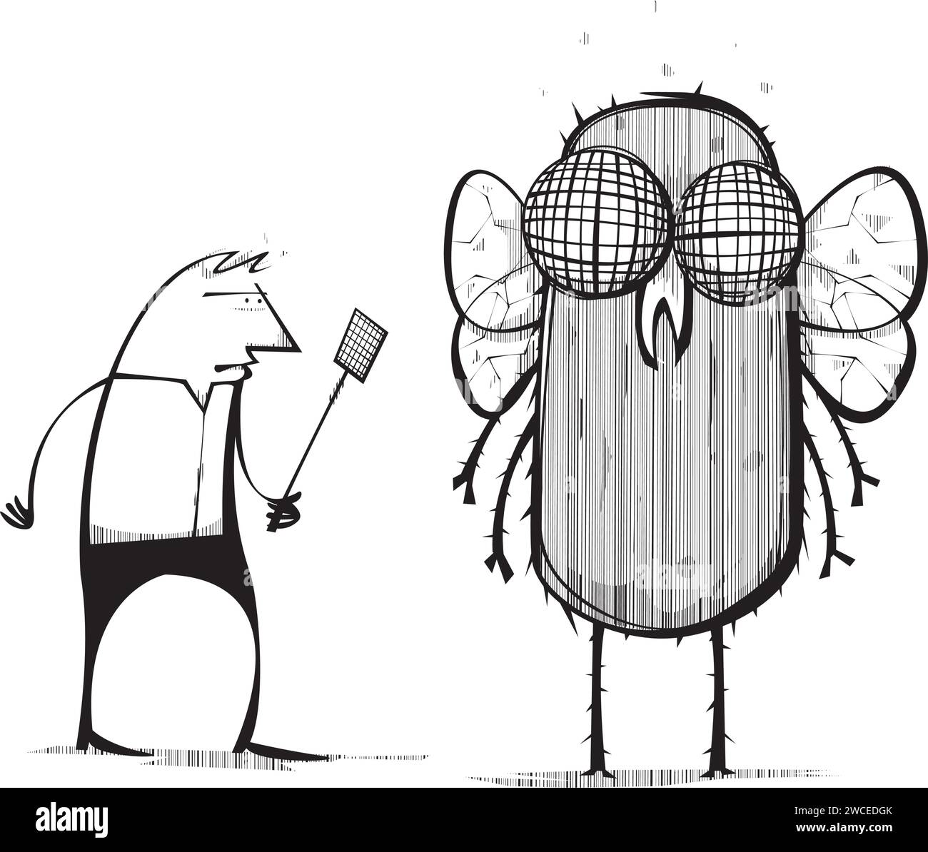 Man takes on giant fly Stock Vector Image & Art - Alamy