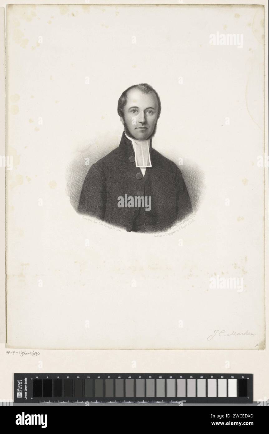 Portrait of Jacob Cornelis van Marken, Leonard de Koningh, 1846 print ...