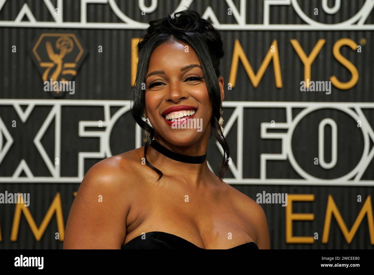 Janine Rubenstein poses for a Red Carpet portrait at the 75th Emmy Awards on Monday, Jan. 15 ...