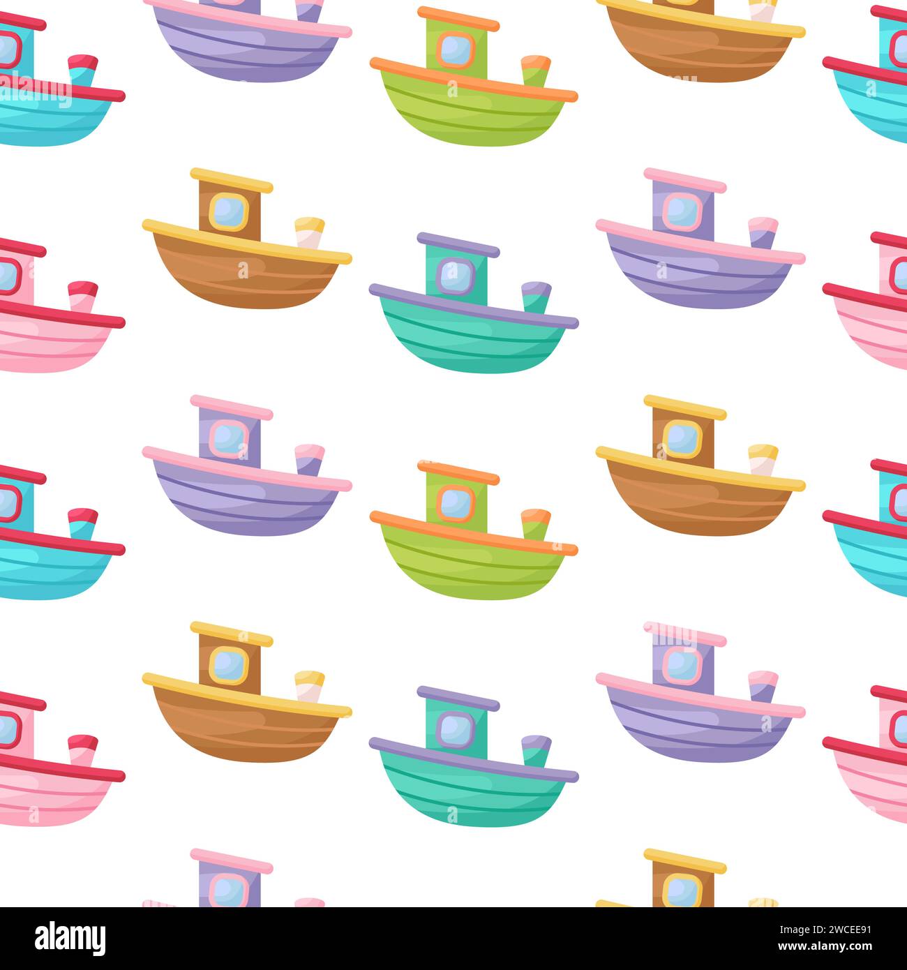 Cute children's seamless pattern with boats. Creative kids texture for ...