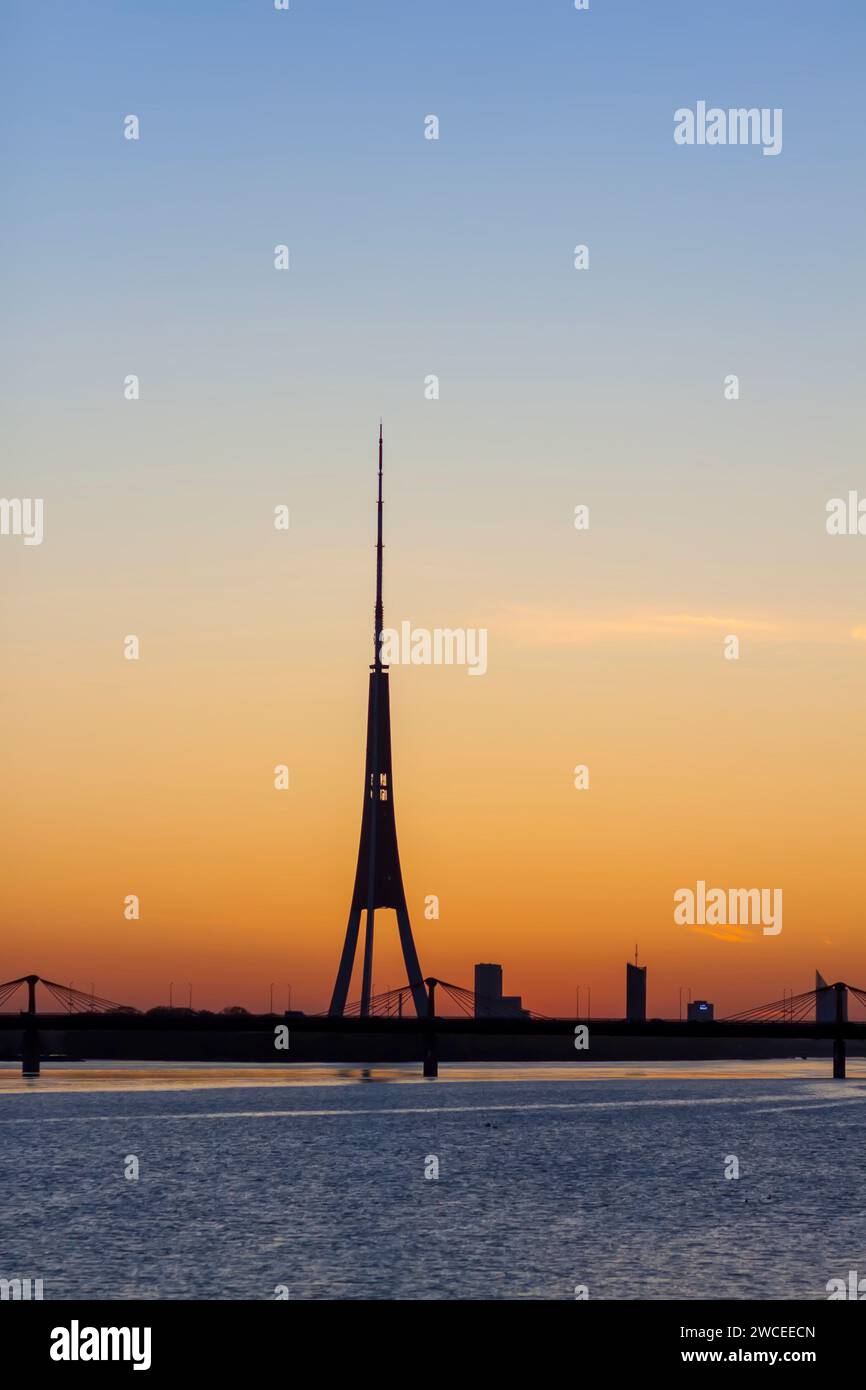 Urban landscape during the sunset. Riga, Latvia Stock Photo - Alamy