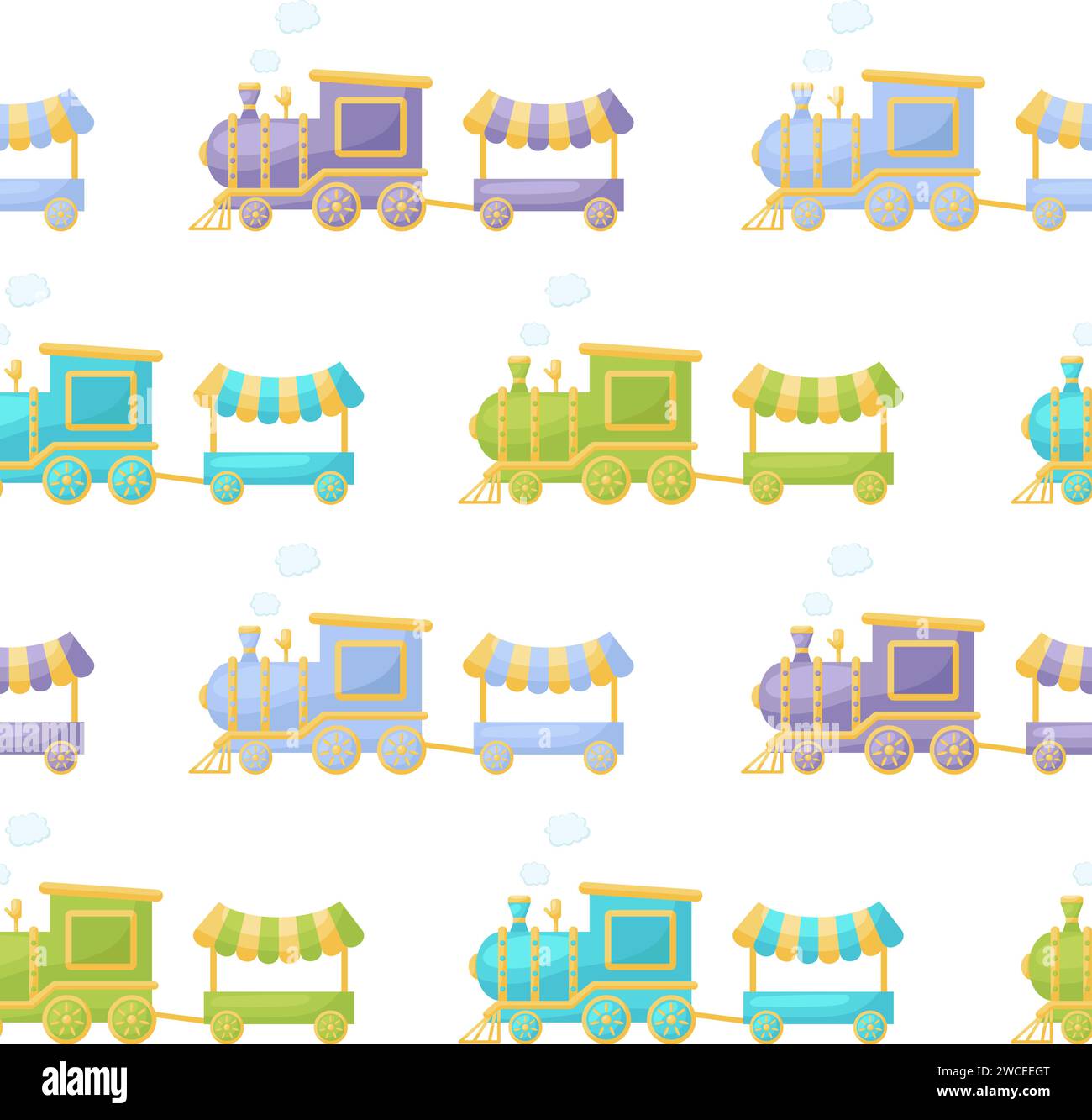 Cute children's seamless pattern with trains. Creative kids texture for ...
