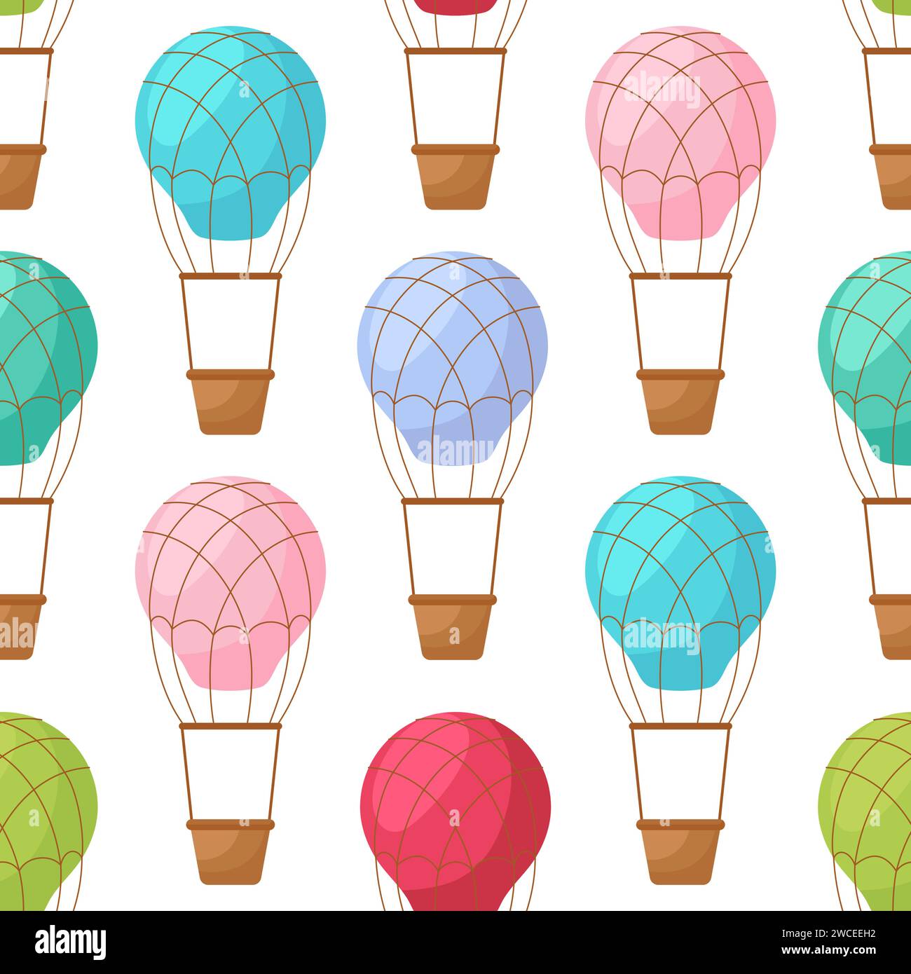 Cute children's seamless pattern with hot air balloons. Creative kids ...
