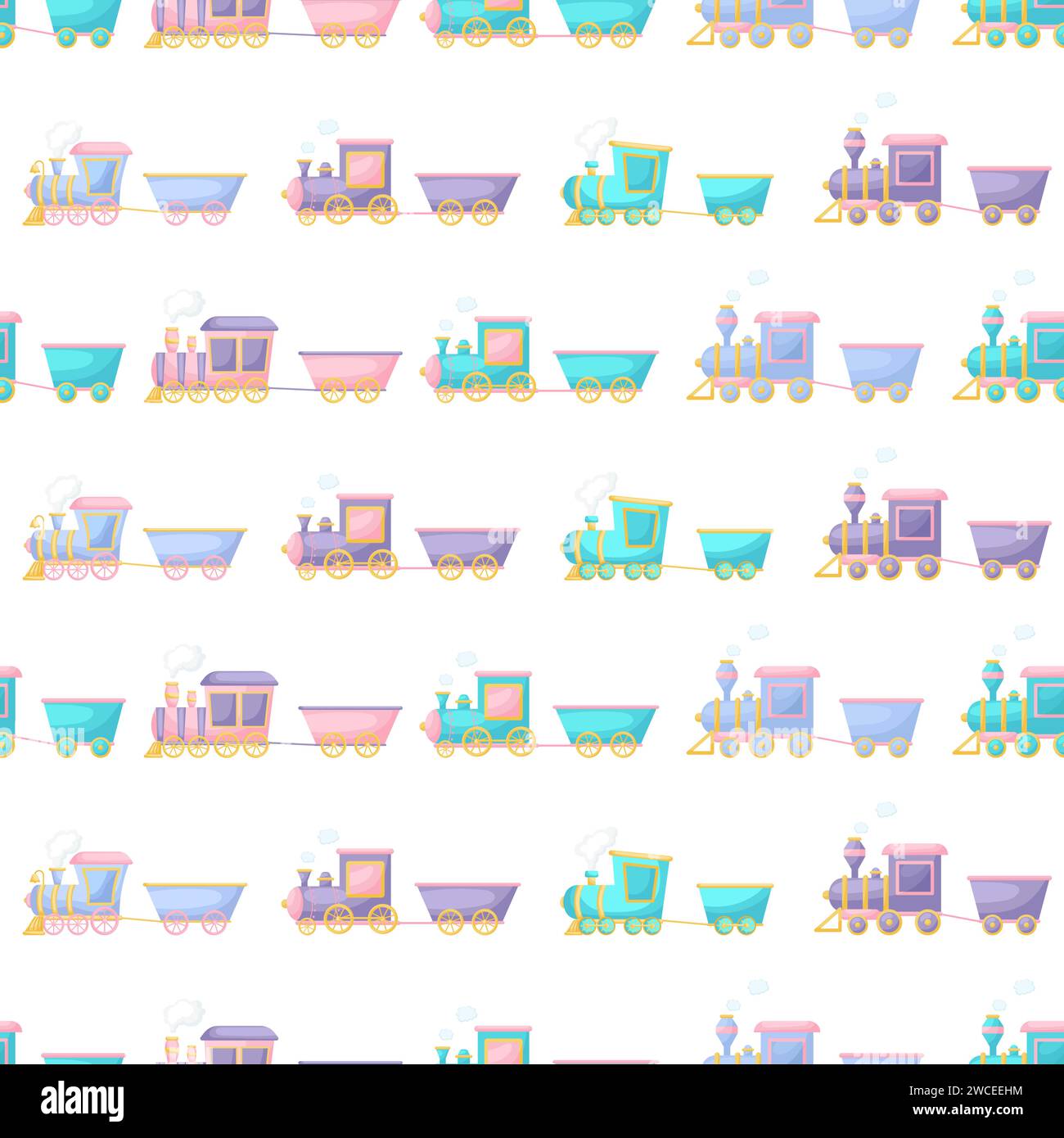Cute children's seamless pattern with trains. Creative kids texture for ...