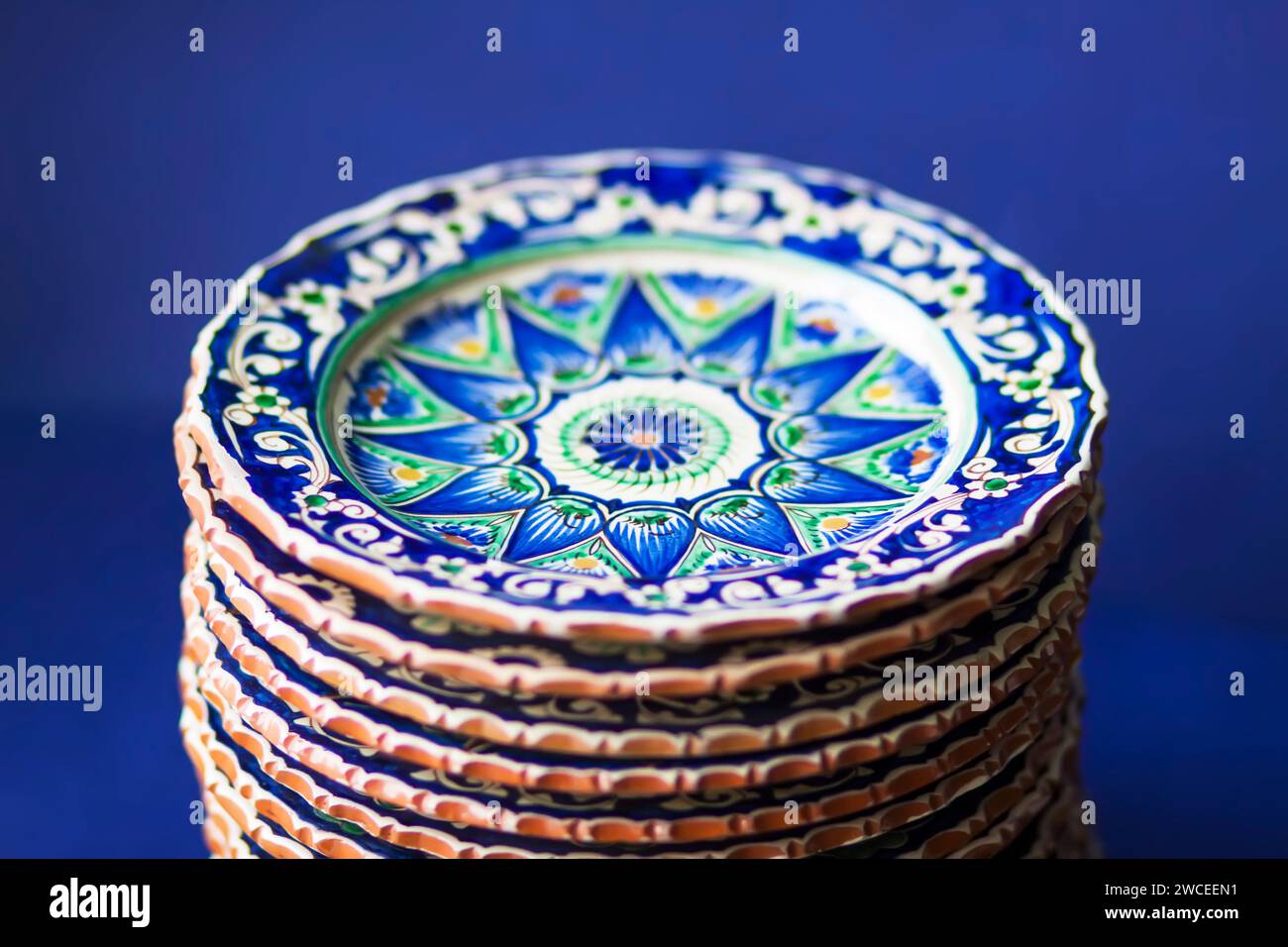 Decorative ceramic plates with ornamental pattern Stock Photo - Alamy