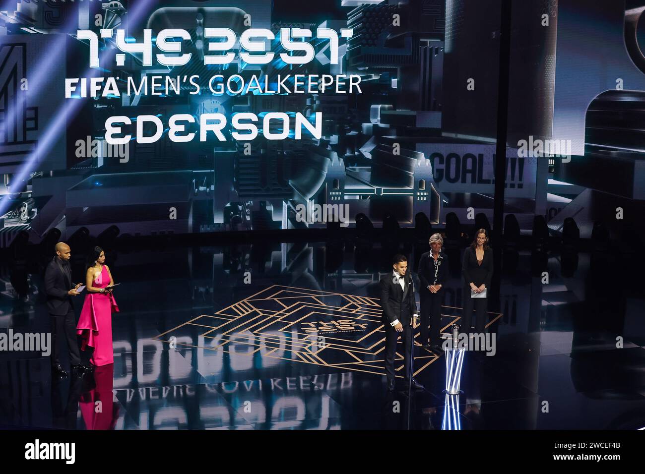 Winner of The Best FIFA Men's Goalkeeper 2023 Ederson receives his ...