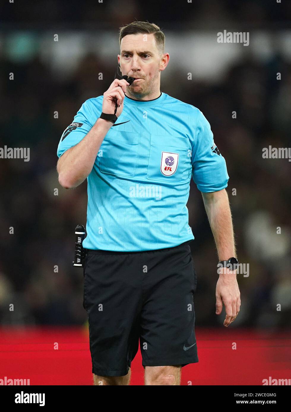 Referee Ben Toner during the Sky Bet League one match at Pride Park ...