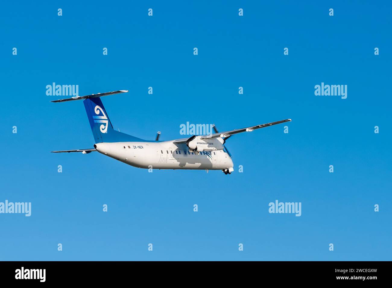 De Havilland canada Dash 8 300 in Air New Zealand livery taking off ...