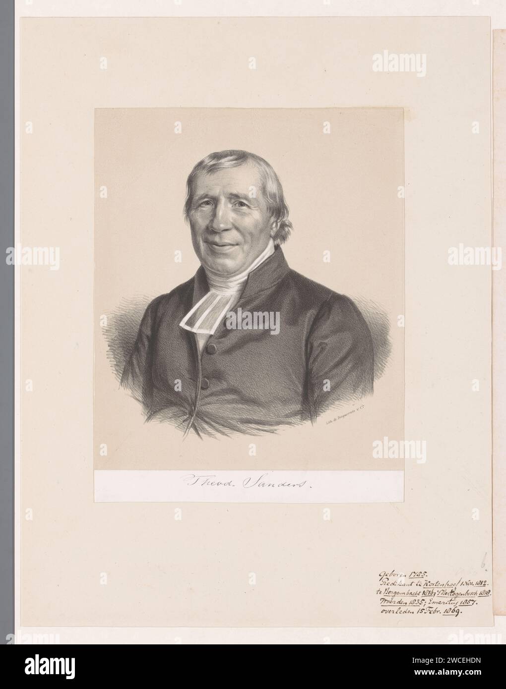 Portret van Th. Sanders, anonymous, 1827 - 1907 print The portrayed ...