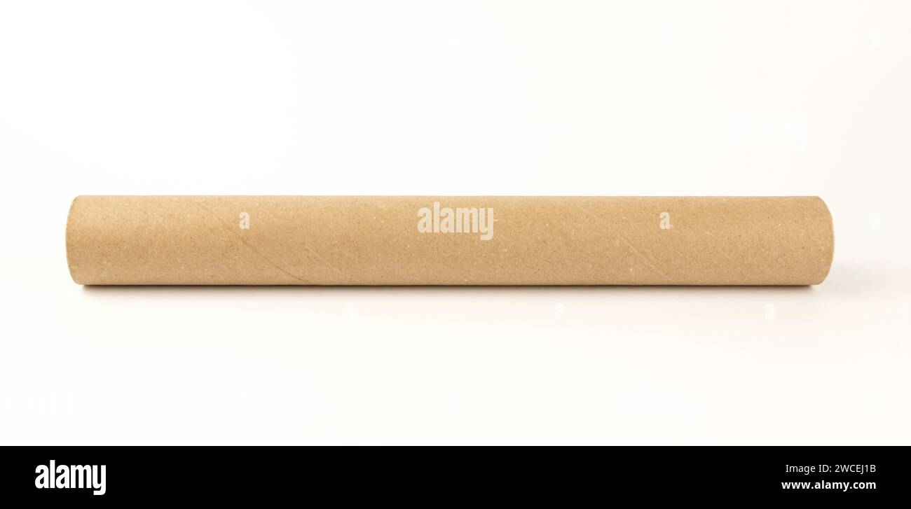 Beige used cardboard roll. Cigarette paper Stock Photo - Alamy