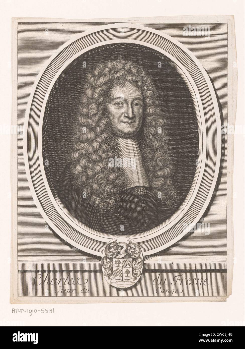 Portret van Charles du Fresne, Jacques Lubin, 1696 - 1700 print Paris ...