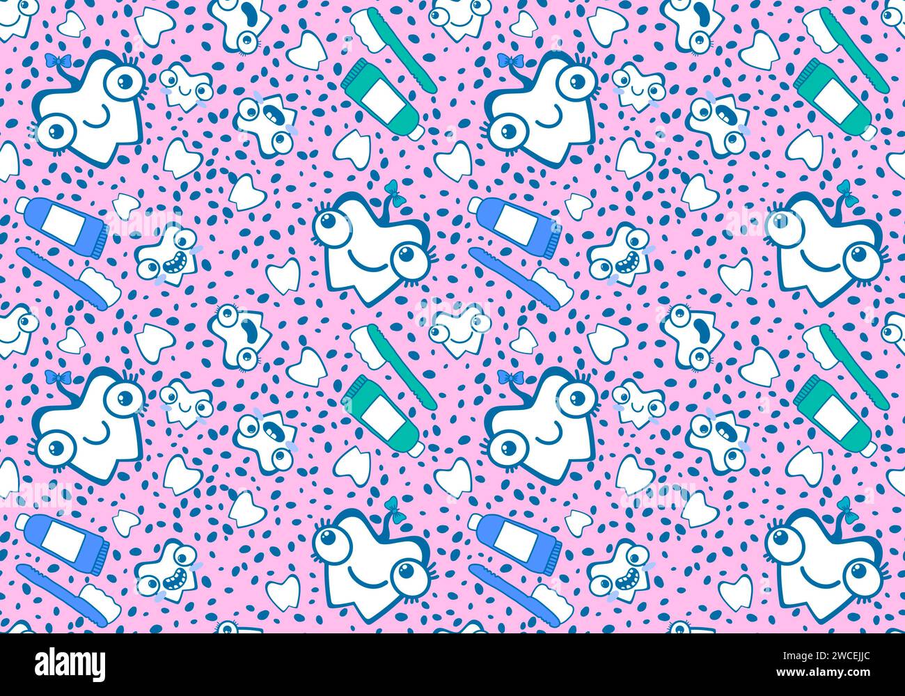 Cartoon medicine design seamless teeth and toothpaste pattern for ...