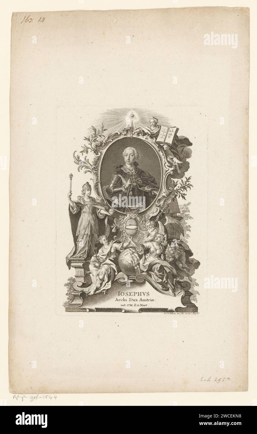 Portrait of Joseph II, Roman -German Keizer, Johann Esaias Nilson, 1746 ...