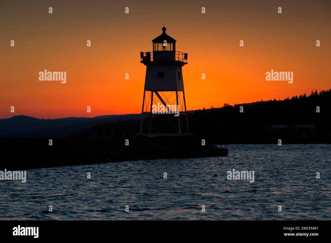 Grand Marais Lighthouse sunset, Grand Marais, Minnesota Stock Photo - Alamy