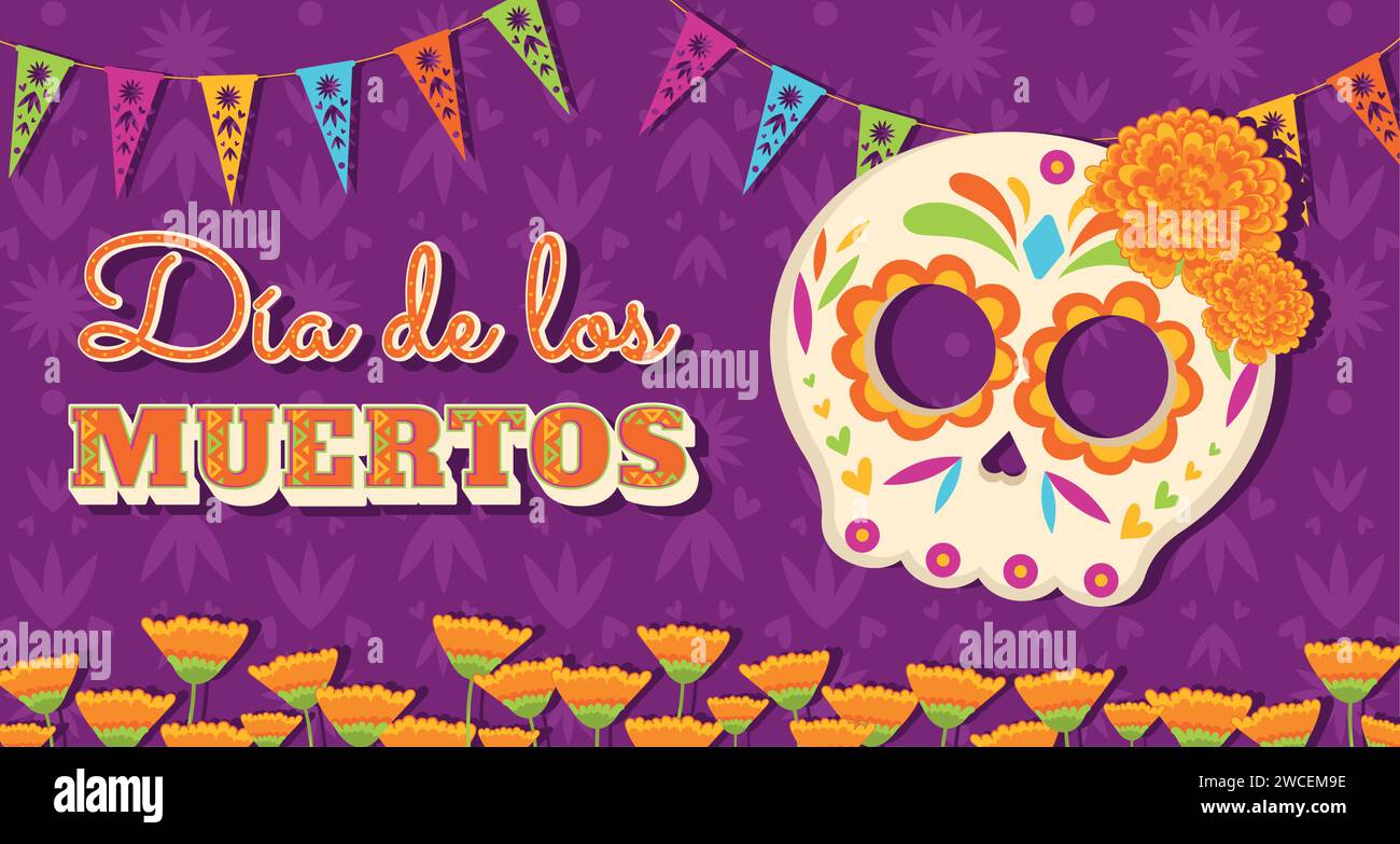 Cute dia de los muertos poster Vector Stock Vector Image & Art - Alamy