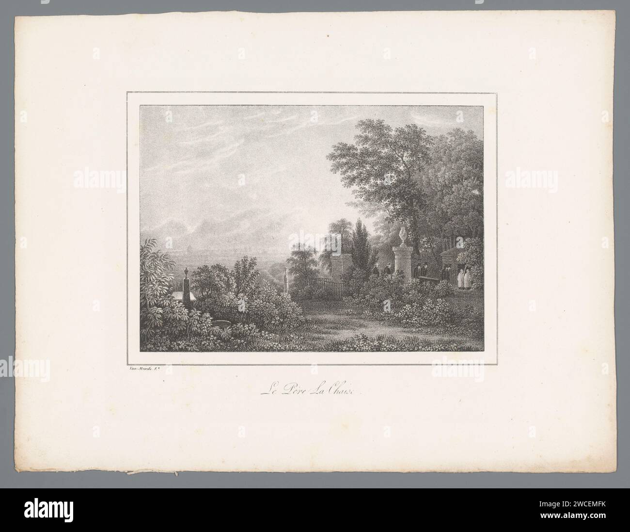 View of Cimetière du Père -Lachaise, Jean Baptiste Van Marcke, 1808 ...