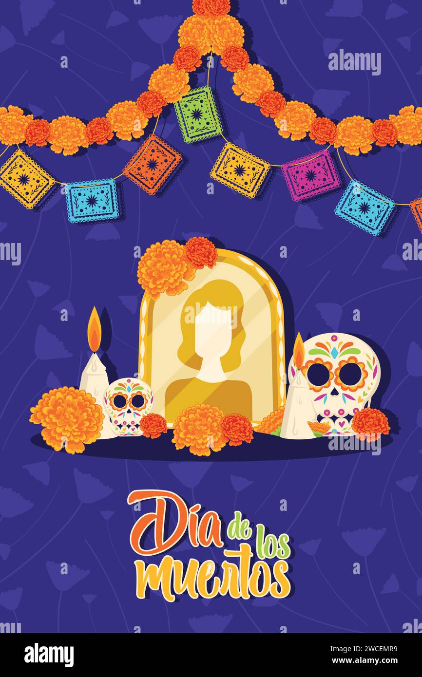 Cute dia de los muertos poster Vector Stock Vector Image & Art - Alamy