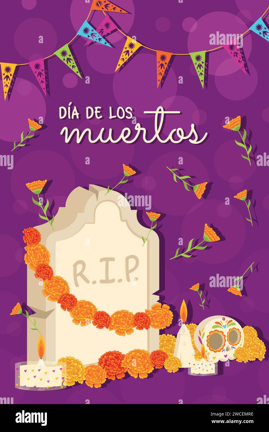 Cute dia de los muertos poster Vector Stock Vector Image & Art - Alamy