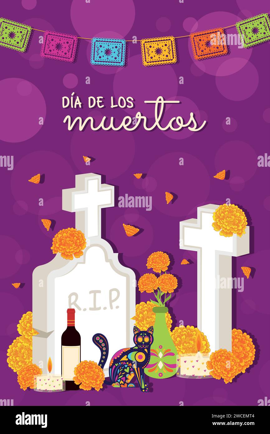 Cute dia de los muertos poster Vector Stock Vector Image & Art - Alamy