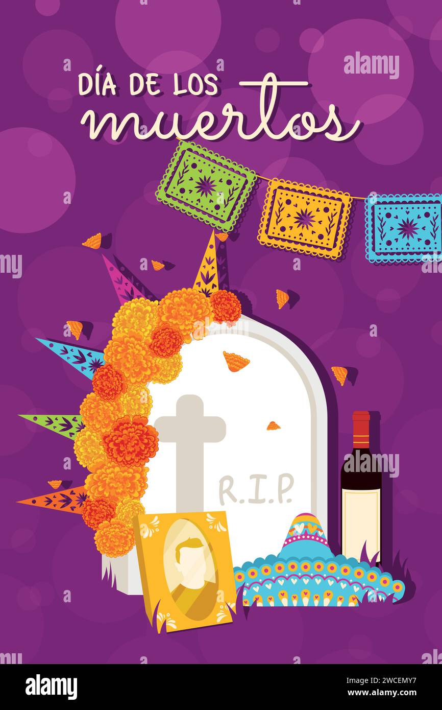 Cute dia de los muertos poster Vector Stock Vector Image & Art - Alamy