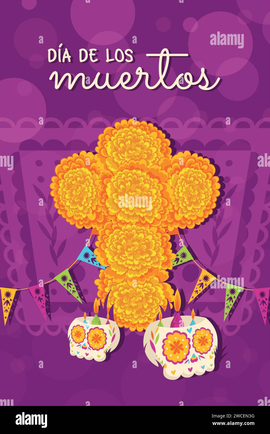 Cute dia de los muertos poster Vector Stock Vector Image & Art - Alamy