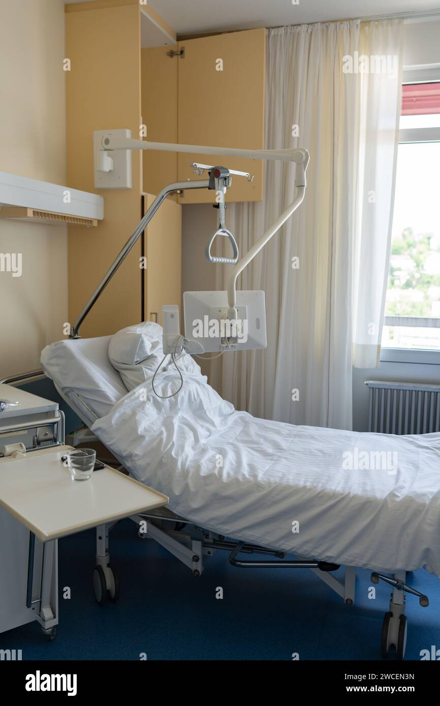 Recovery Room with beds and comfortable medical. Interior of an empty ...