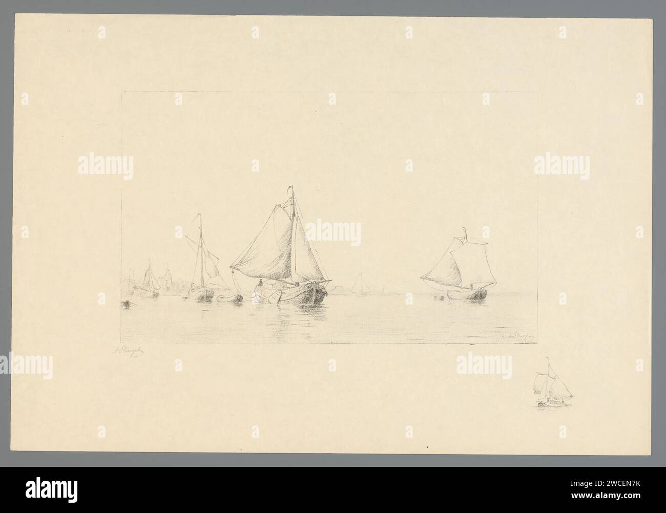 Sailing ships on the Oude Maas near Dordrecht, Alphonse Stengelin, 1876 ...