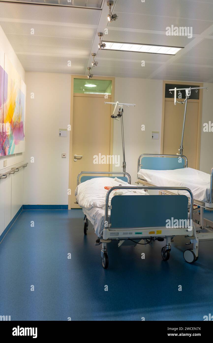 An ambulatory bed with comfortable medical equipment in a modern ...