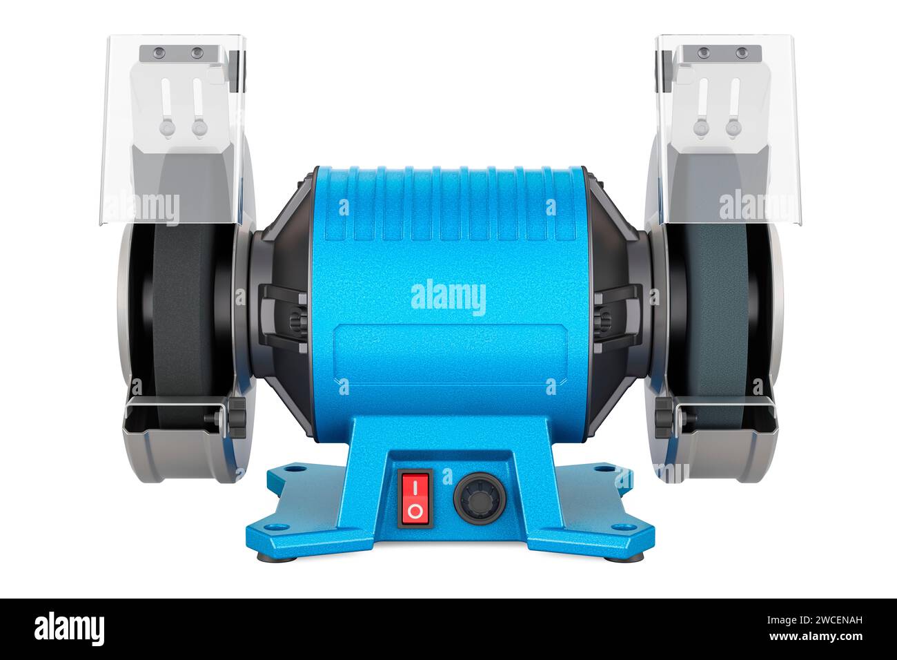 Double Wheeled Bench Grinder, 3D rendering isolated on white background ...