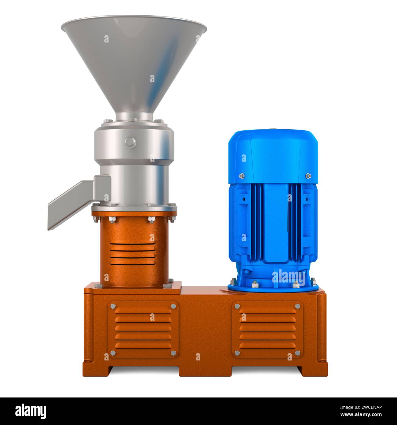 Paste grinding machine introduction, 3D rendering isolated on white ...