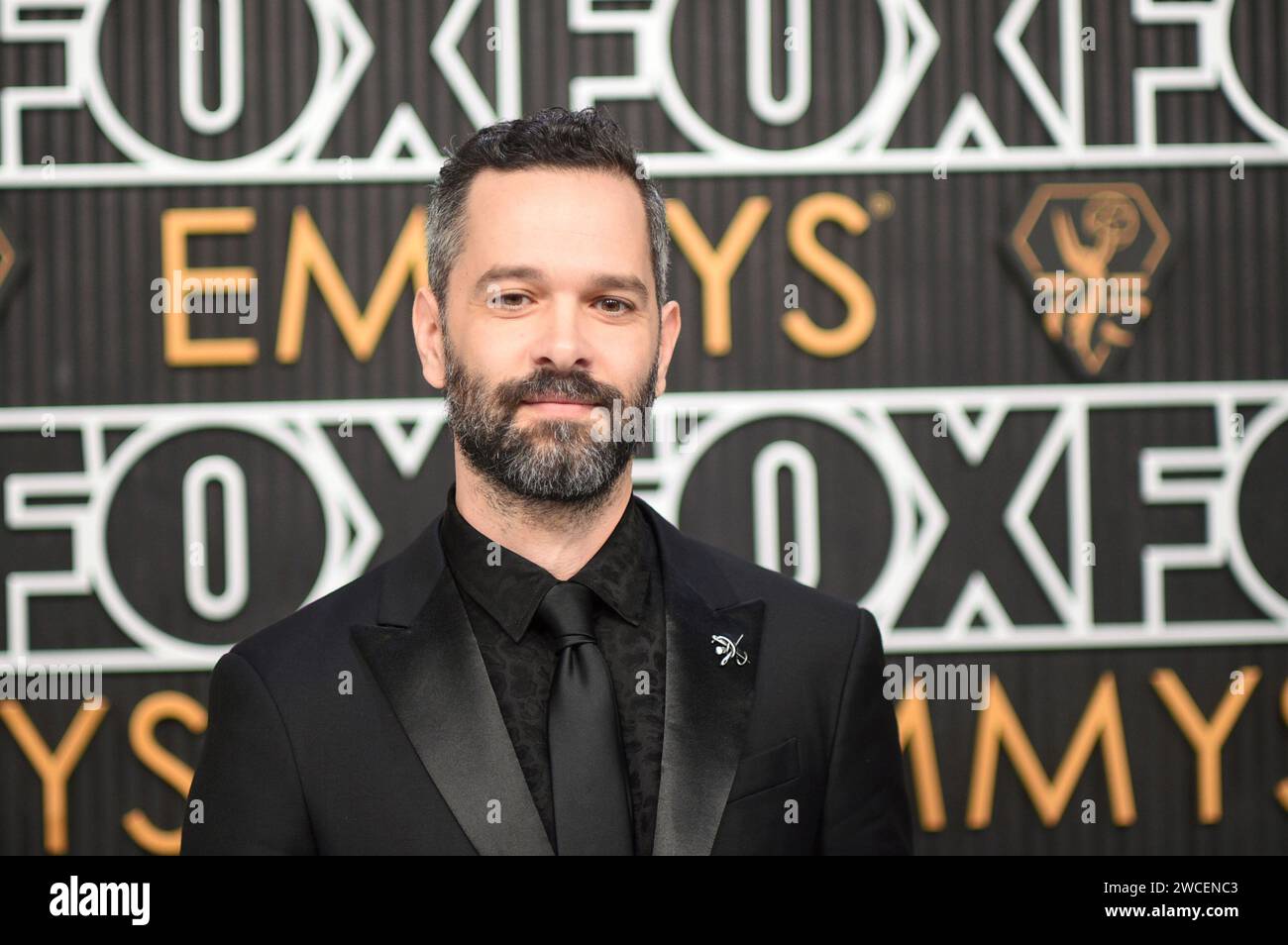 Neil Druckmann arrives at the 75th Primetime Emmy Awards on Monday, Jan ...