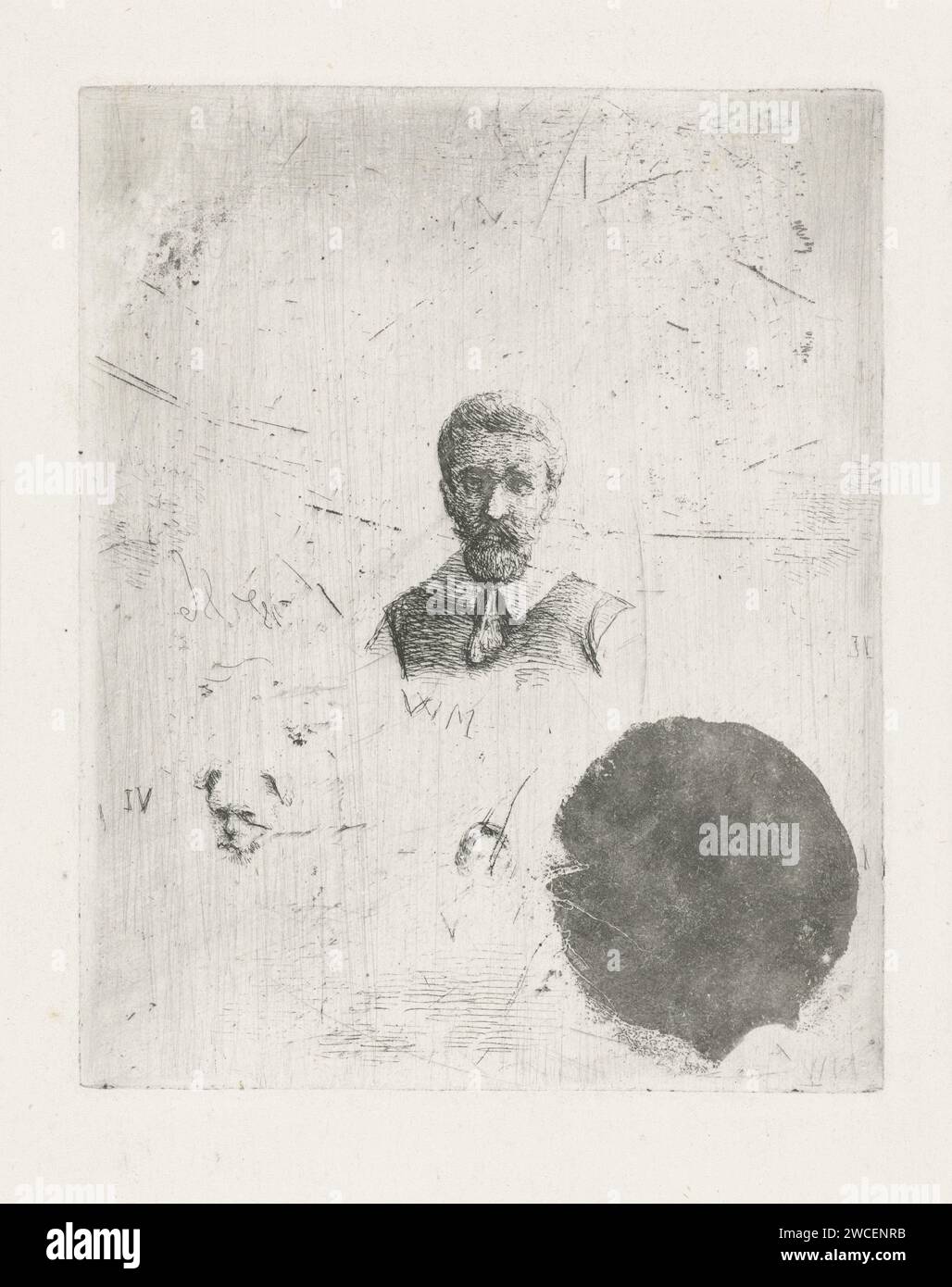 Study sheet with the bust of a man, Christiaan Wilhelmus Moorrees, 1811 ...