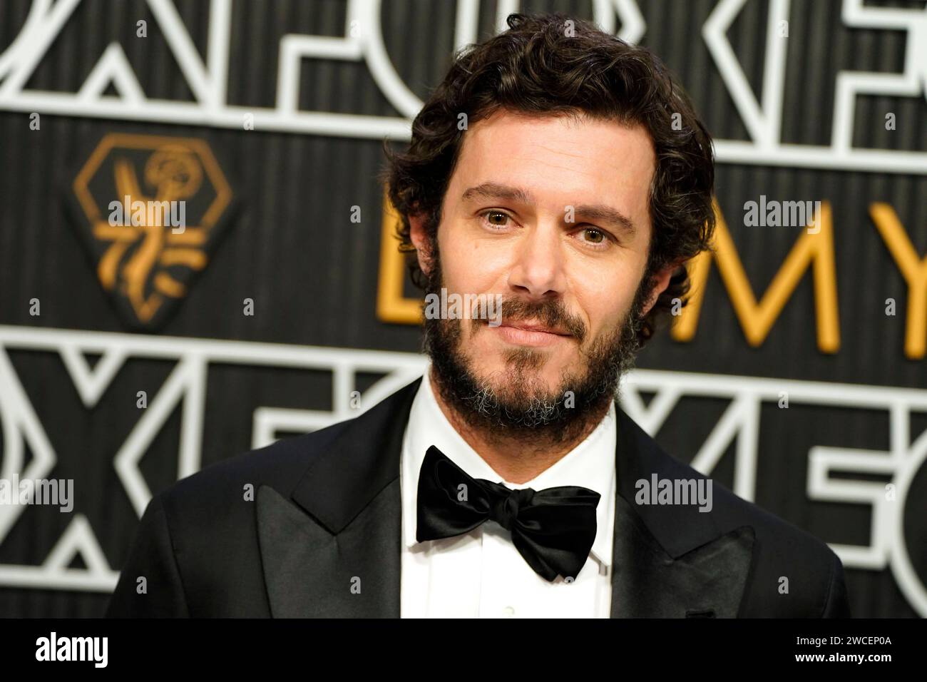 Adam Brody poses for a Red Carpet portrait at the 75th Emmy Awards on ...