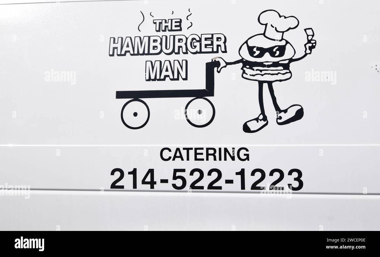 Creative illustration on the side of The Hamburger Man catering truck ...