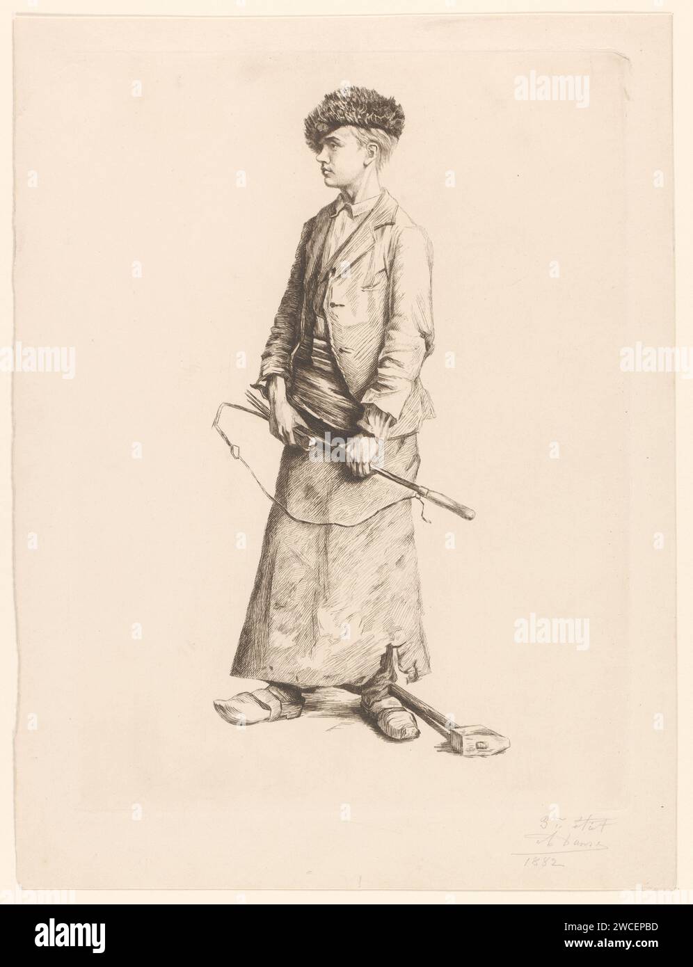 The Smiding, Auguste Danse, 1882 print paper etching / drypoint smith ...