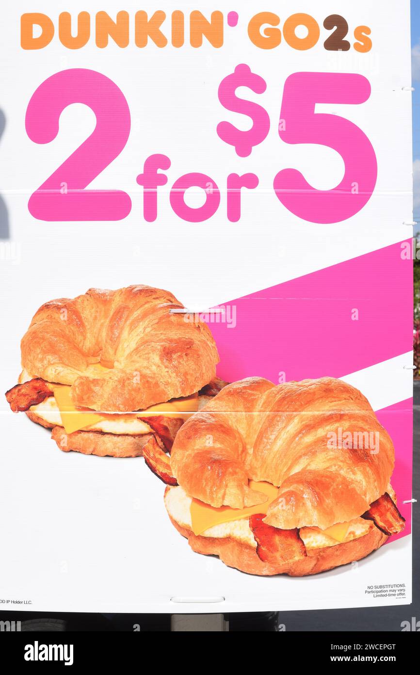 Dunkin donuts croissant sign hi-res stock photography and images - Alamy