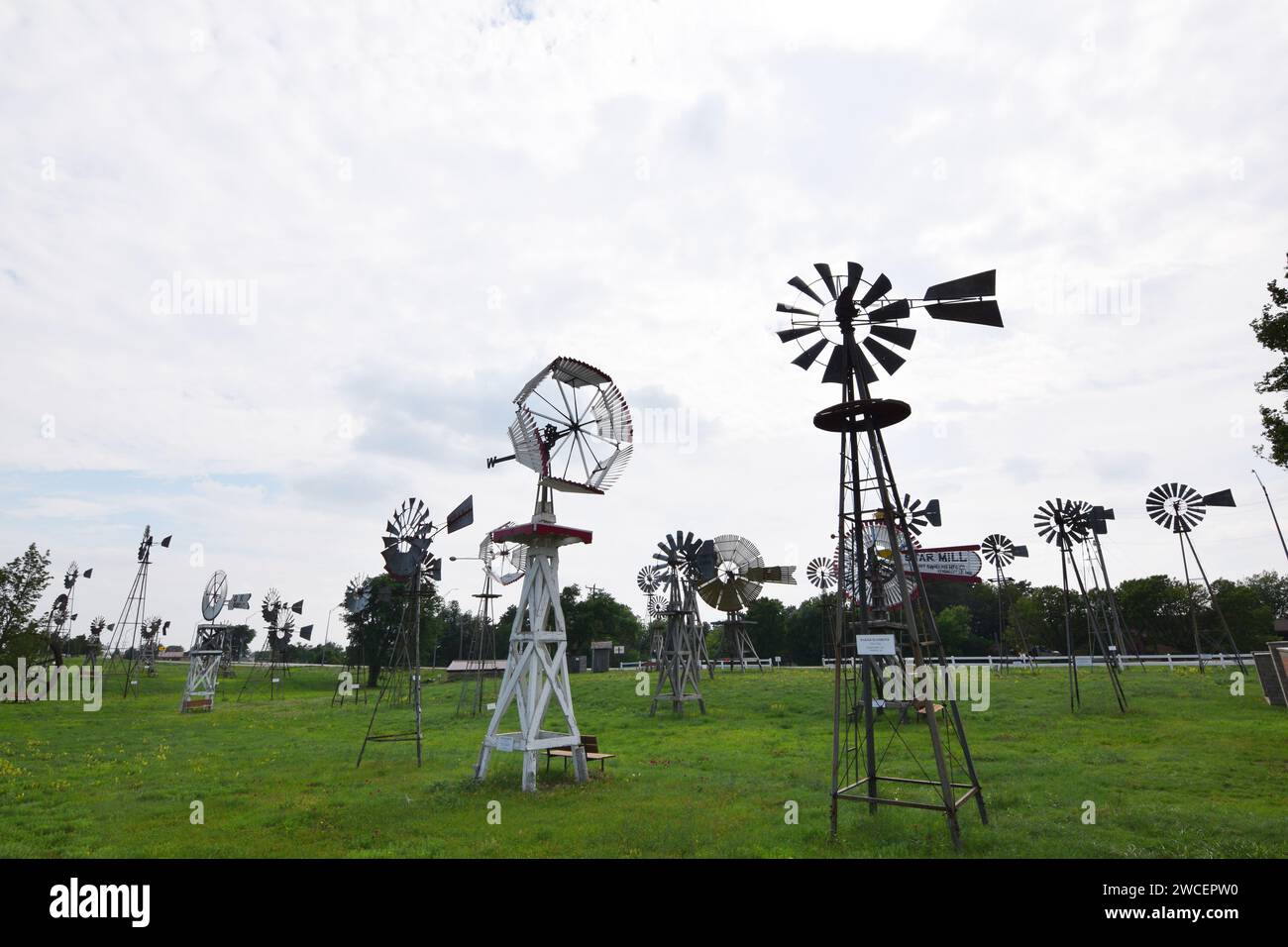 Windmills at the Shattuck Windmill Museum and Park in Shattuck Oklahoma ...