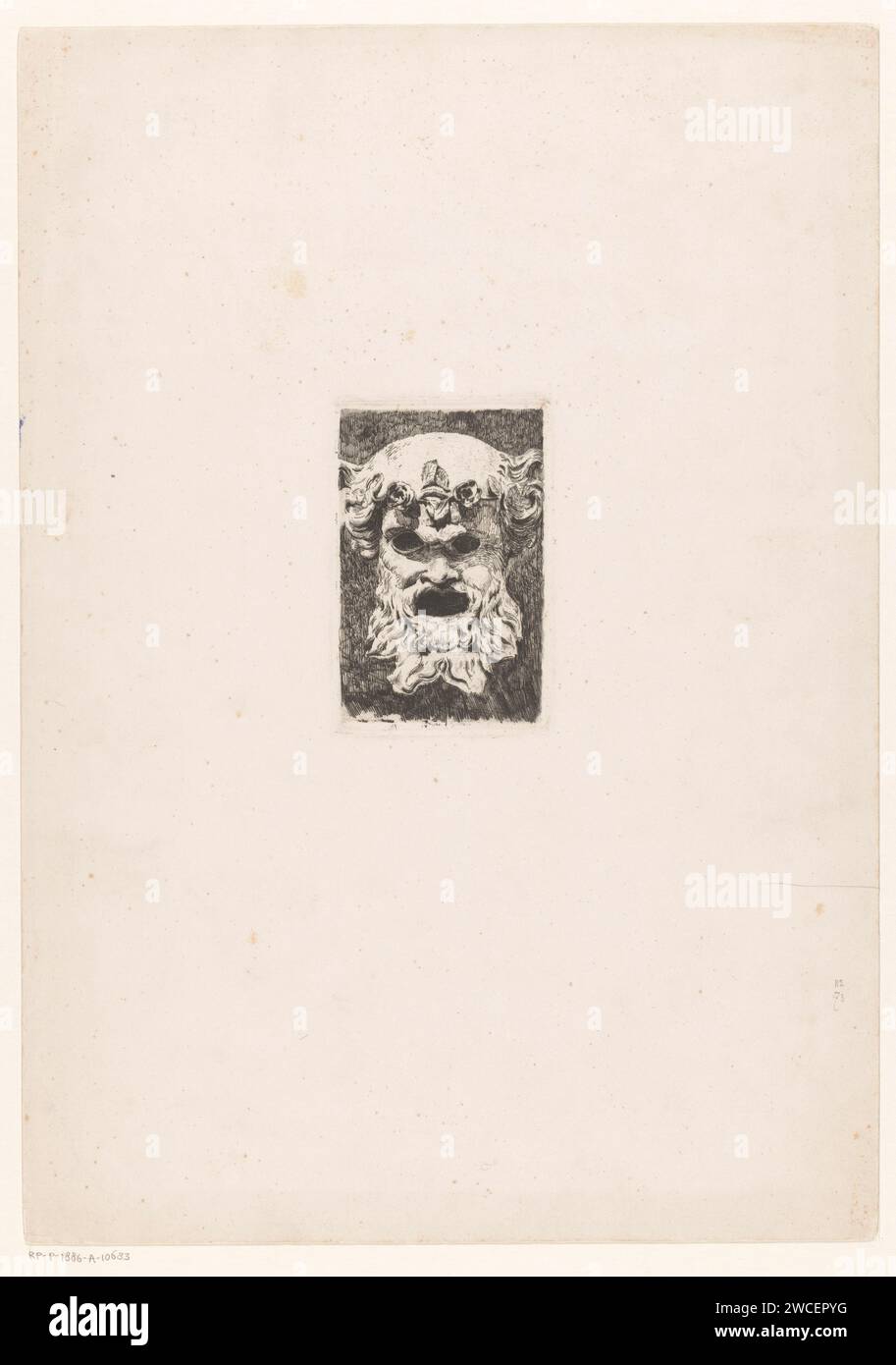 Mask of a Bacchant, Anonymous, 1700 - 1799 print Italy paper etching ...