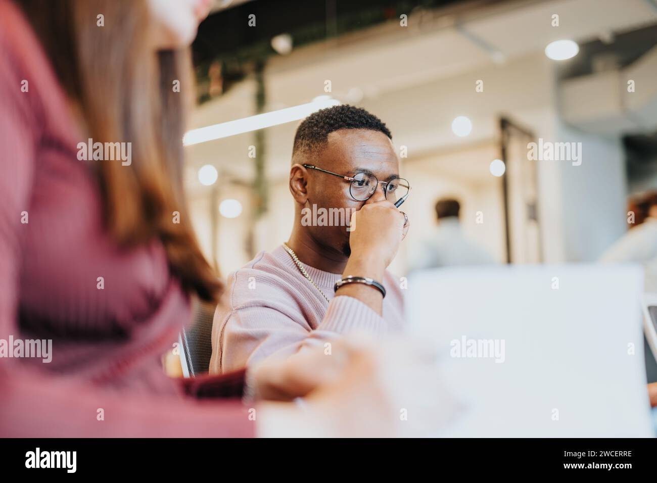 Successful collaboration in a pleasant office atmosphere Stock Photo ...