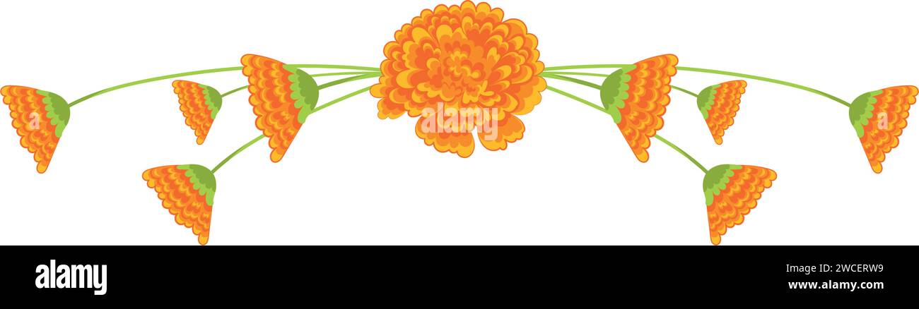 Colored marigold flowers frame Vector Stock Vector Image & Art - Alamy