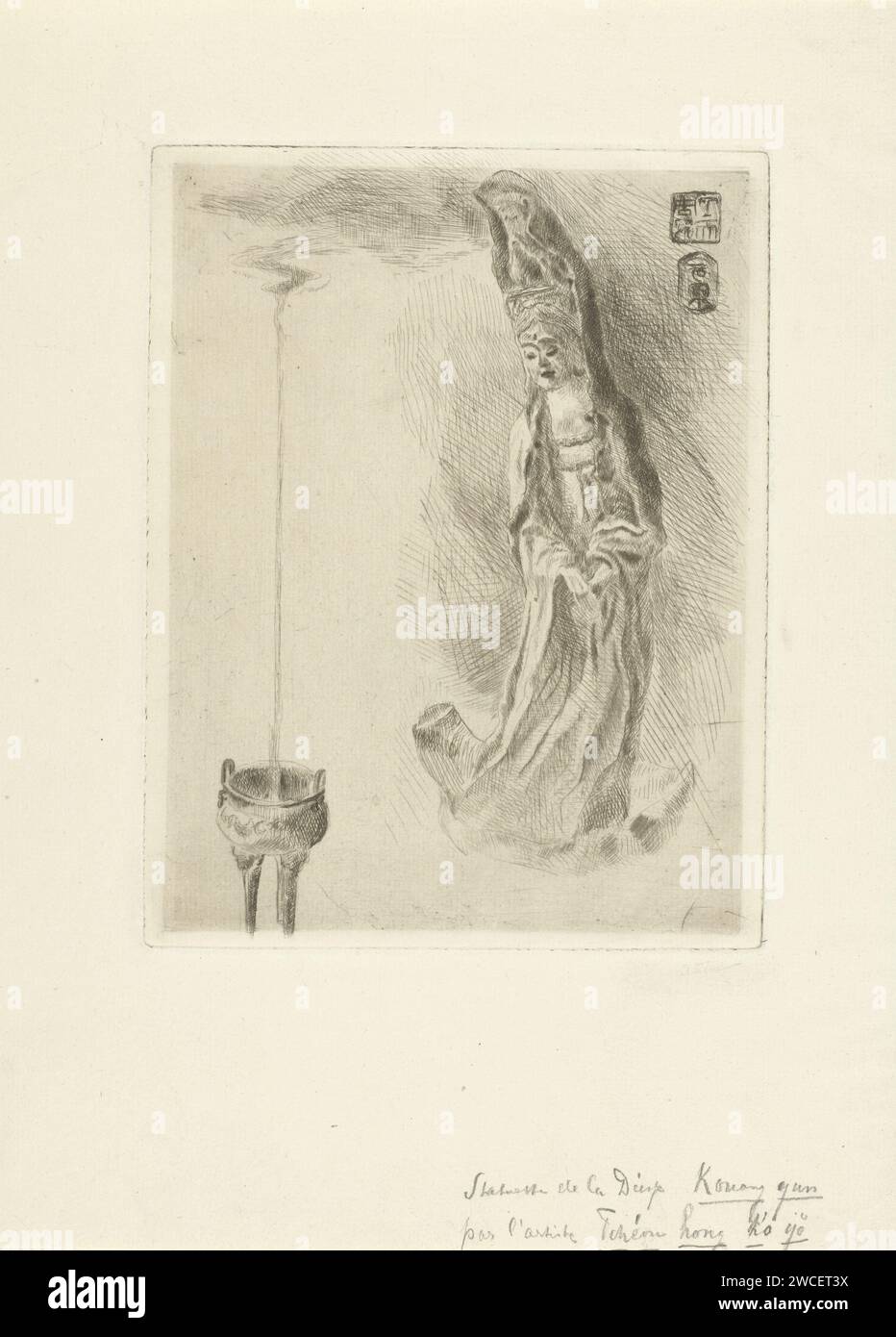 Statue of a Japanese goddess, Adriaan Pit, 1870 - 1896 print Statue of ...