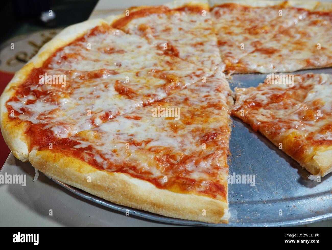 Close up of a New York style pizza (cheese pizza) - November 2023 Stock ...