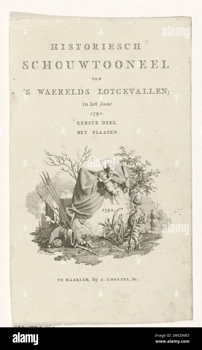 Title page for History Schouwtoneel van 's Waereld's fate in the year ...
