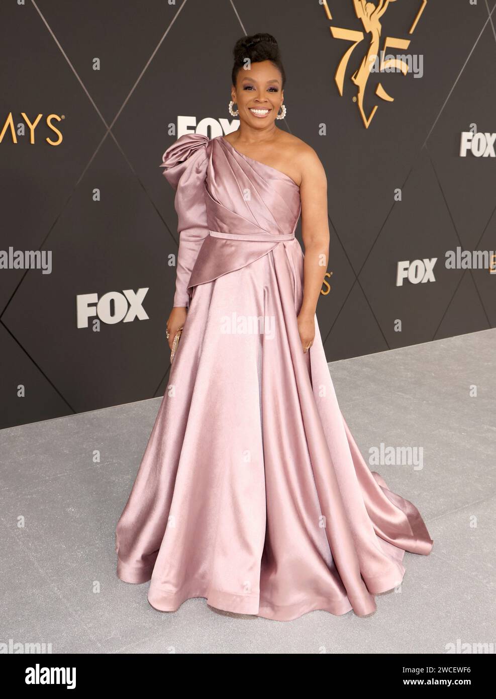 Amber Ruffin walks the red carpet at the 75th Emmy Awards on Monday ...