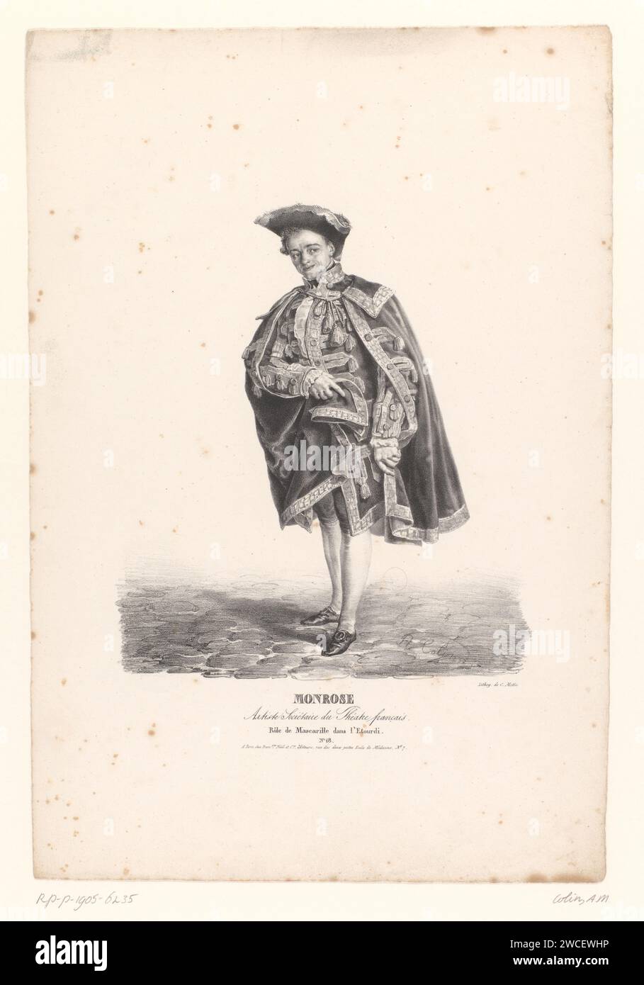 Portret van Claude-Louis Monrose Als Mascarille in L'Emardo, Alexandre ...
