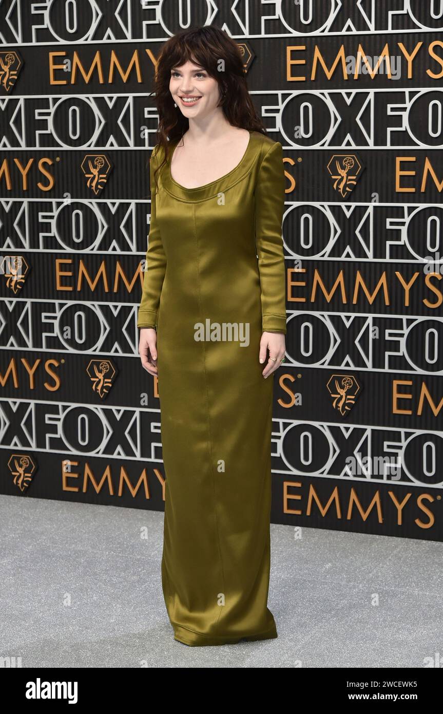 Sophie Thatcher arrives at the 75th Primetime Emmy Awards on Monday ...